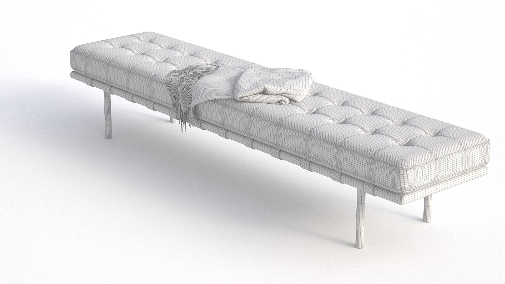 Barcelona Bench Model - TurboSquid 1947560