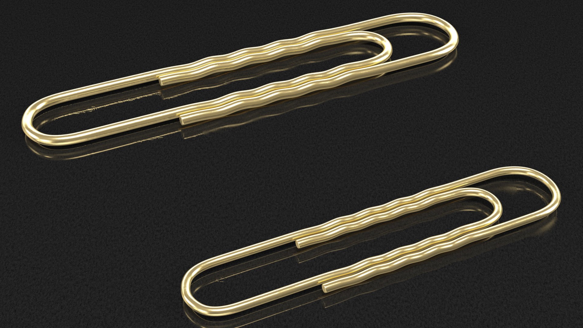 Gold Paper Clips Collection 3D - TurboSquid 1885407