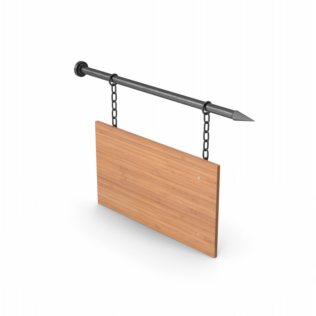 Hanging Wood Signboard 3D Model - TurboSquid 2081378