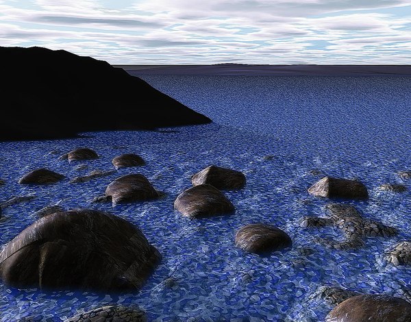 3d model newfoundland water rocks