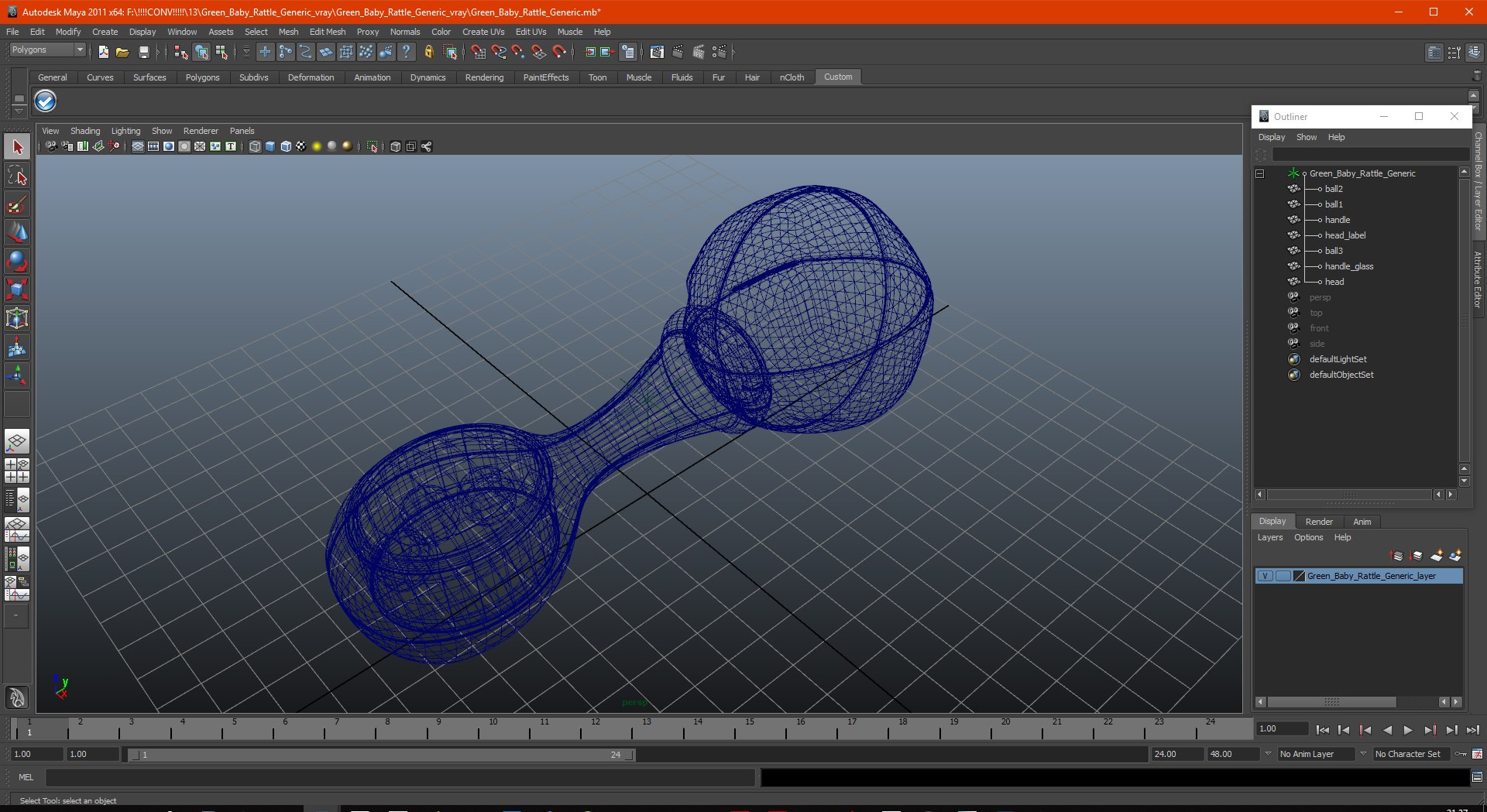 Green Baby Rattle Generic 3D - TurboSquid 1475486