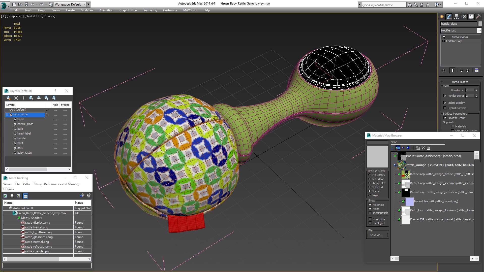 Green Baby Rattle Generic 3D - TurboSquid 1475486