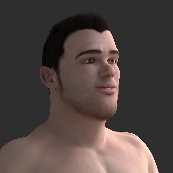 3d model realistic man slim fat