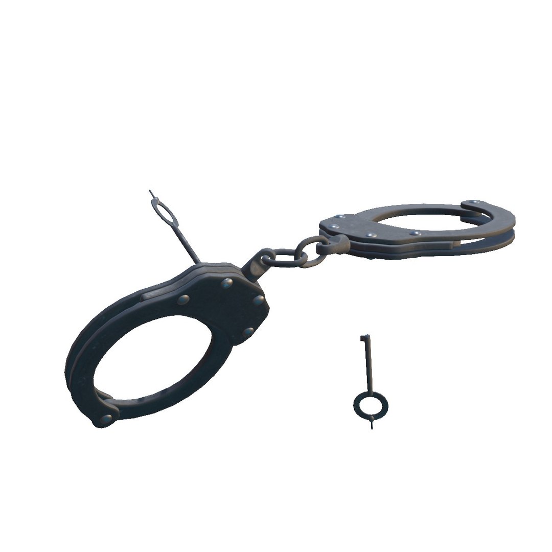 3D Model Handcuffs Double Lock Steel Police Low Poly 3D Model ...