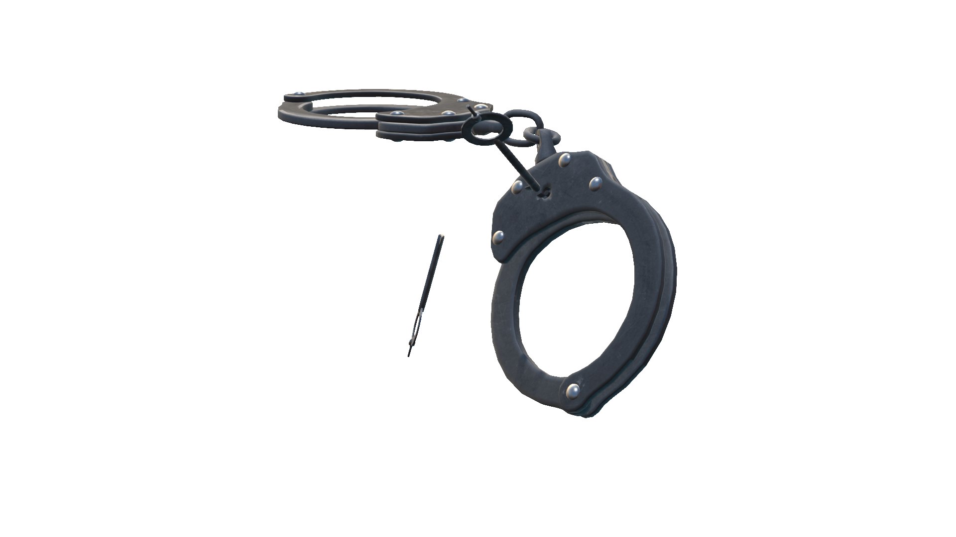 3D Model Handcuffs Double Lock Steel Police Low Poly 3D Model ...