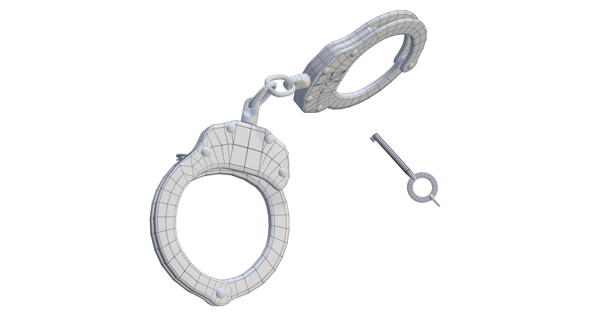 3D Model Handcuffs Double Lock Steel Police Low Poly 3D Model ...