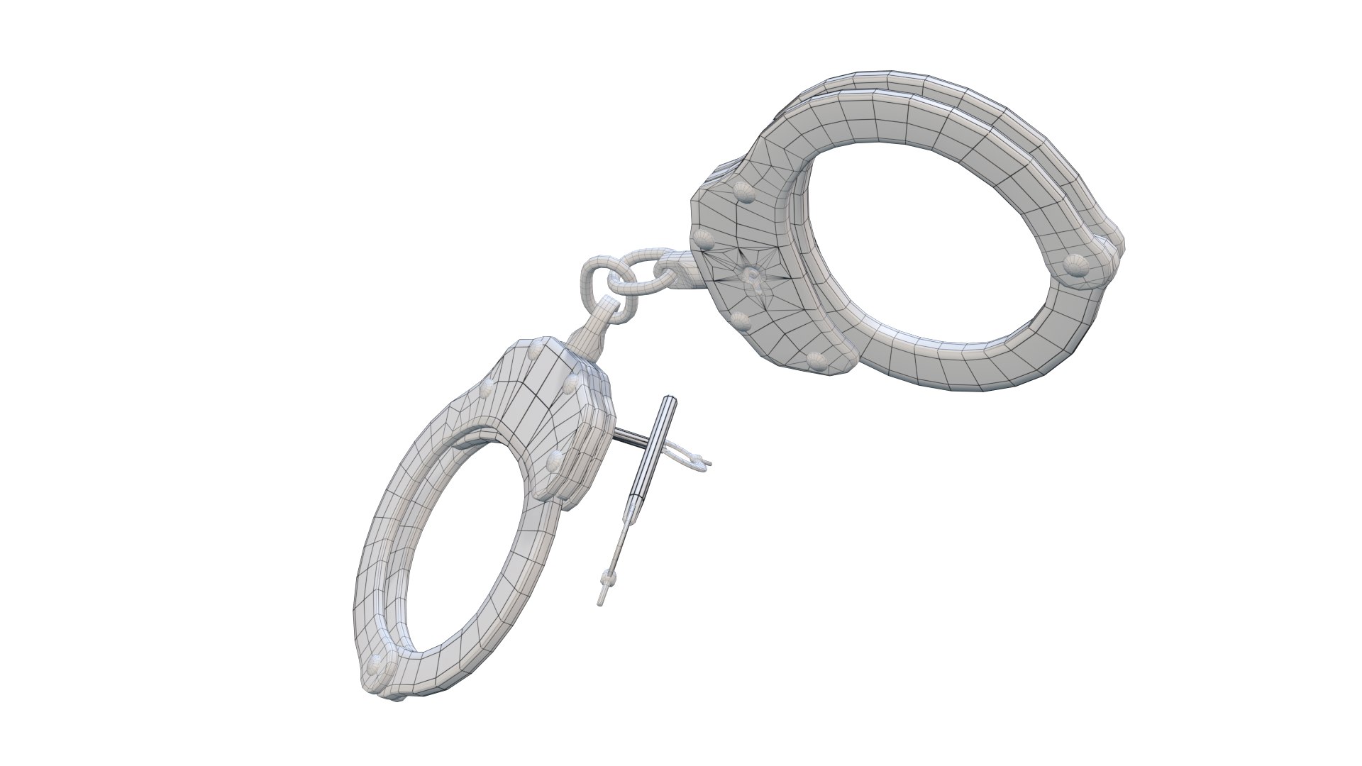 3D Model Handcuffs Double Lock Steel Police Low Poly 3D Model ...