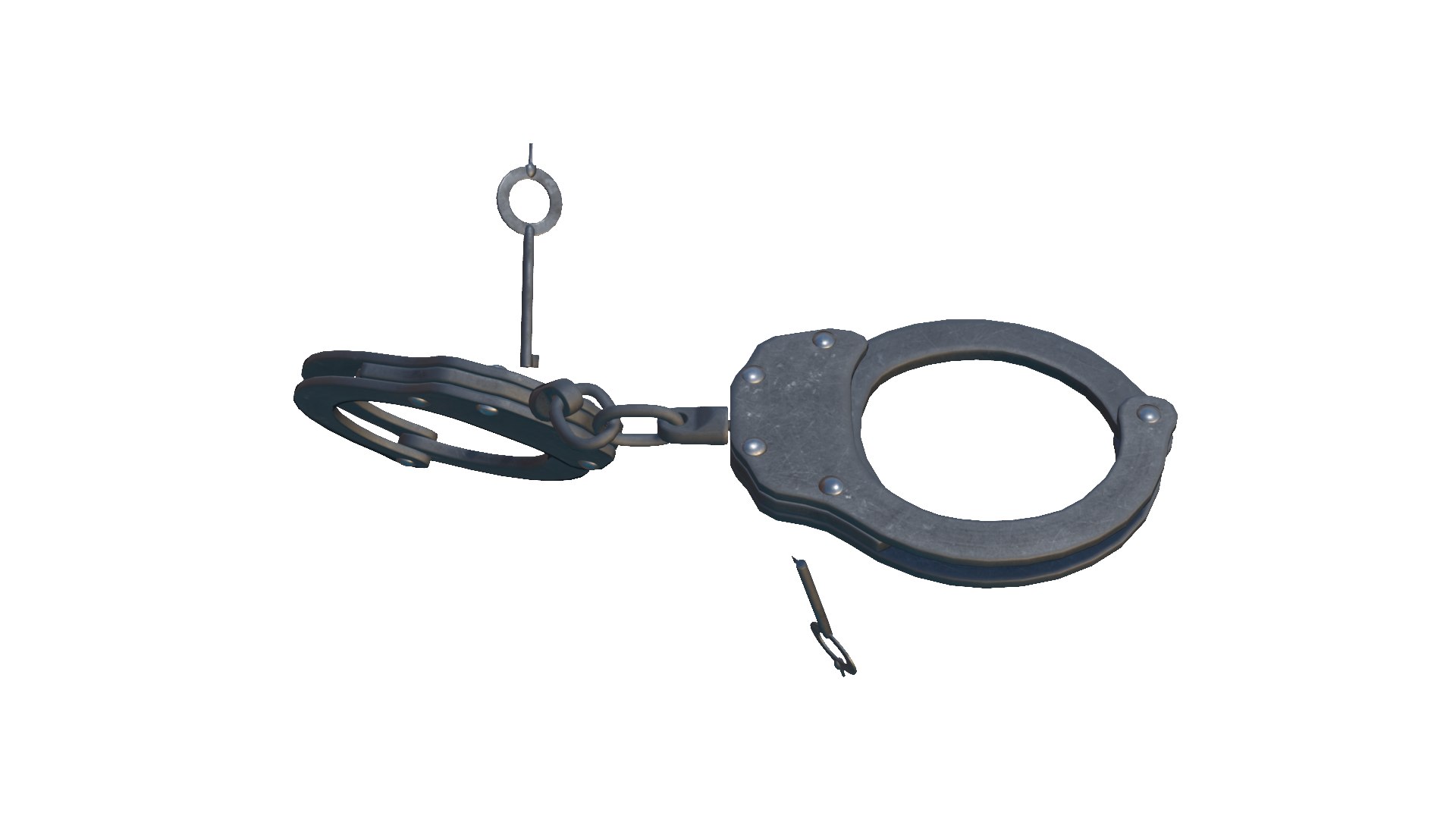 3D Model Handcuffs Double Lock Steel Police Low Poly 3D Model ...