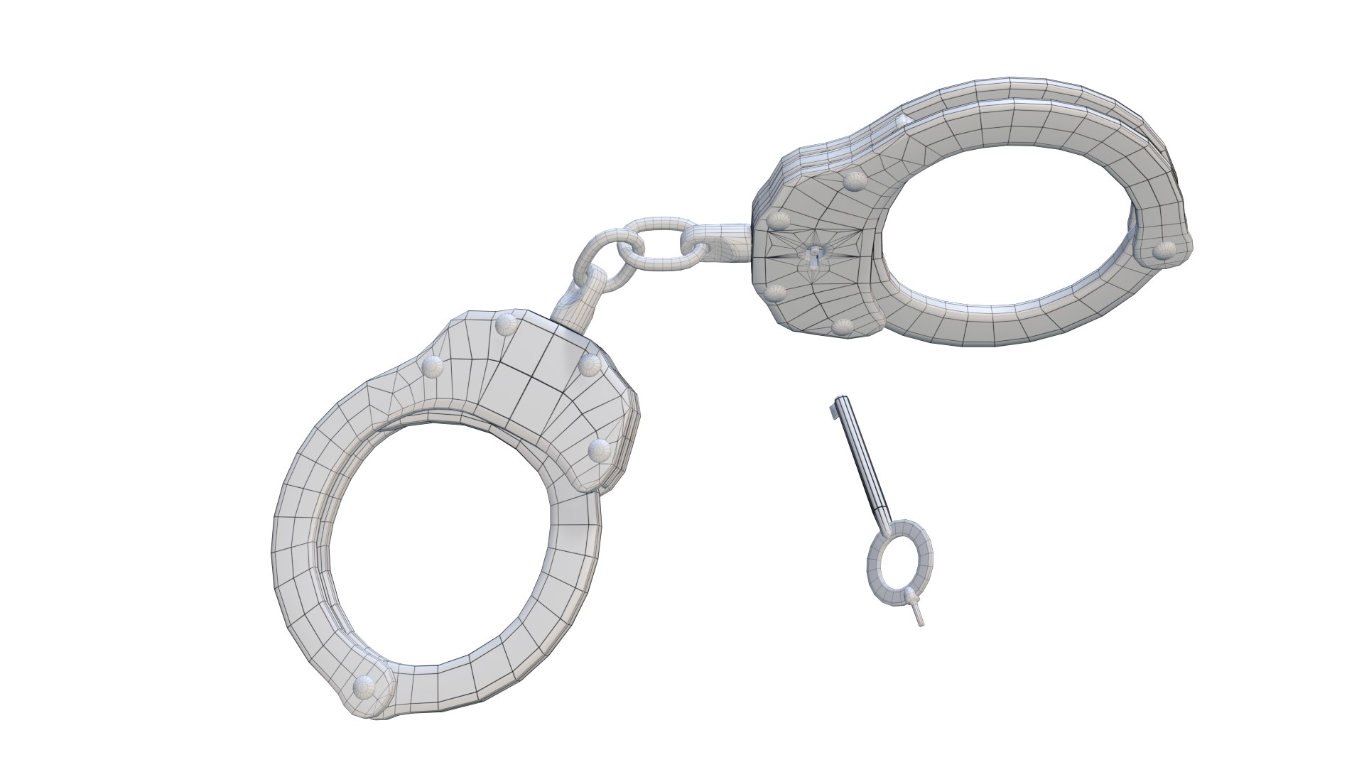 3D Model Handcuffs Double Lock Steel Police Low Poly 3D Model ...