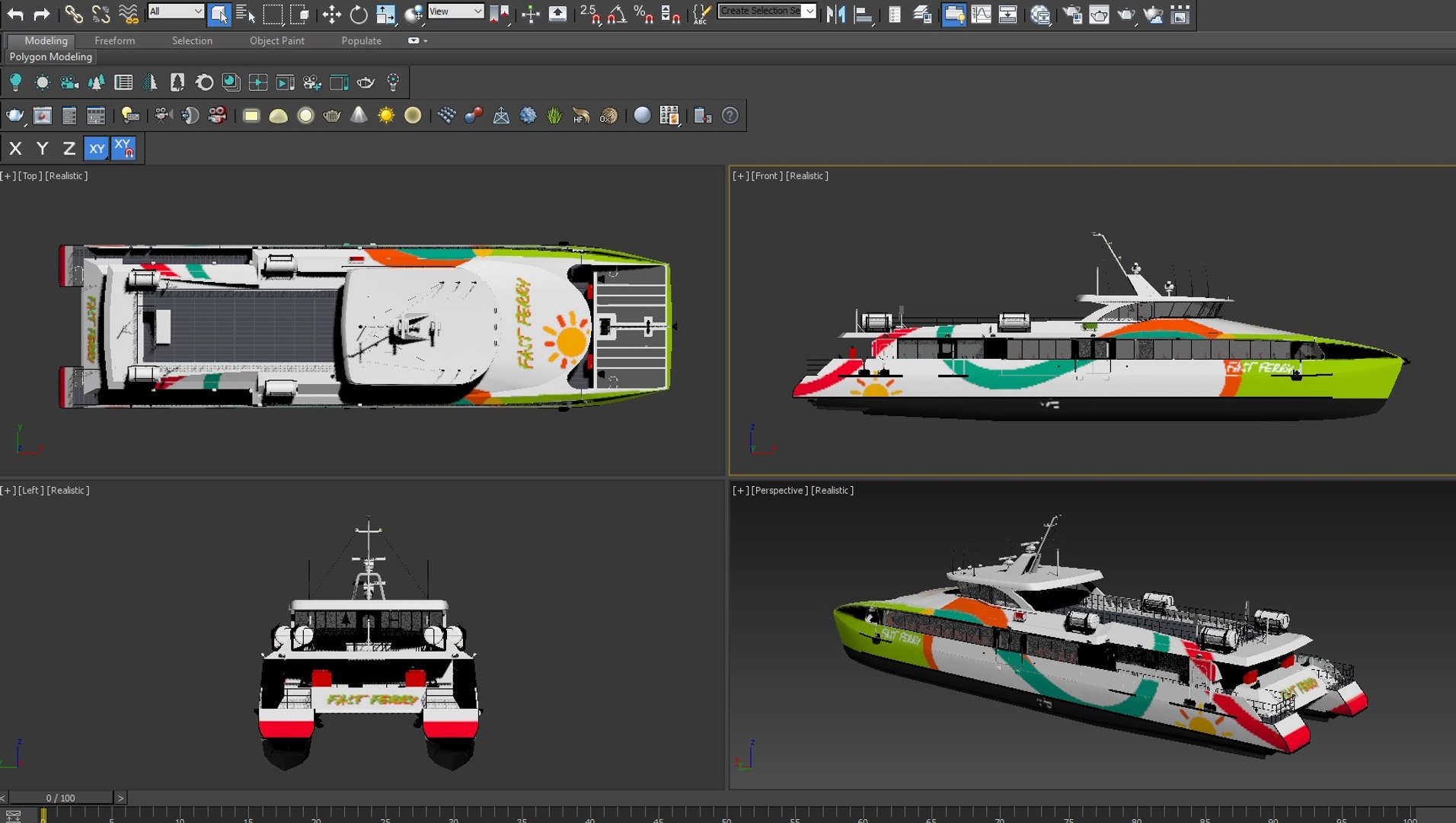 High speed catamaran ferry 3D model - TurboSquid 2001067