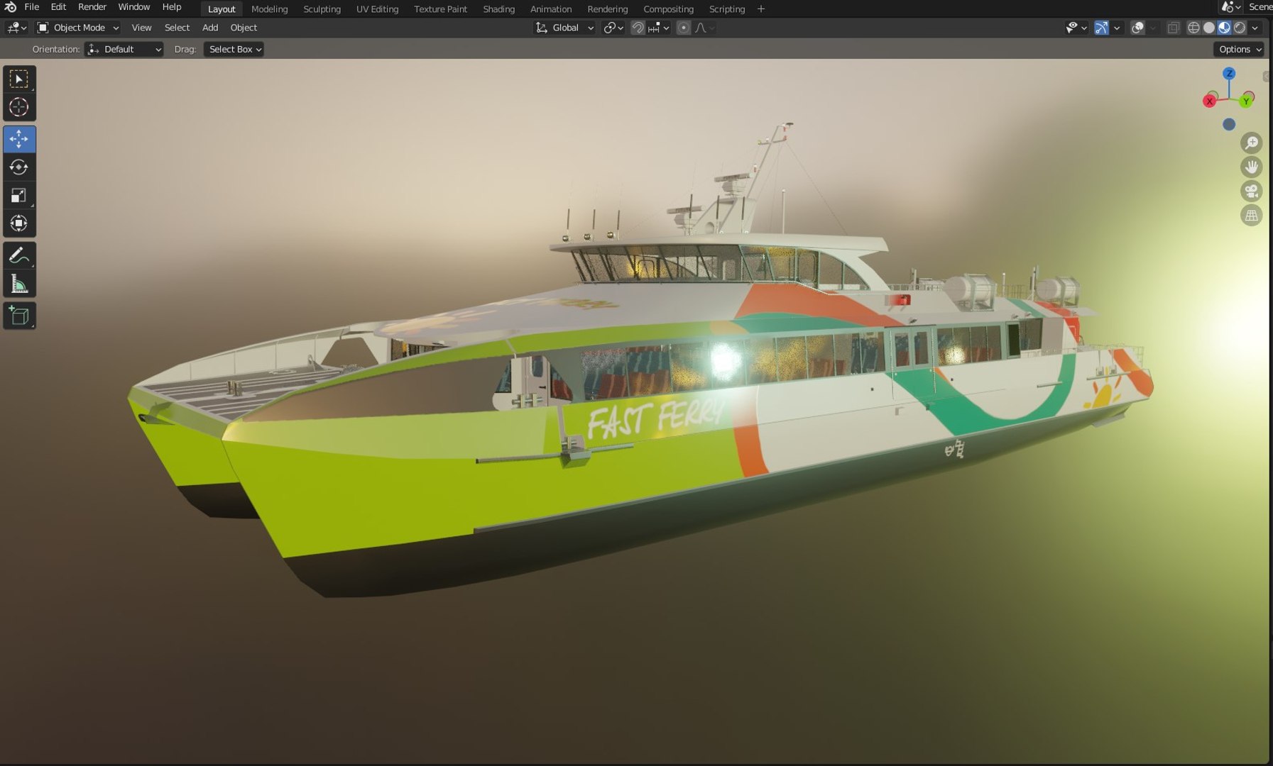 High speed catamaran ferry 3D model - TurboSquid 2001067