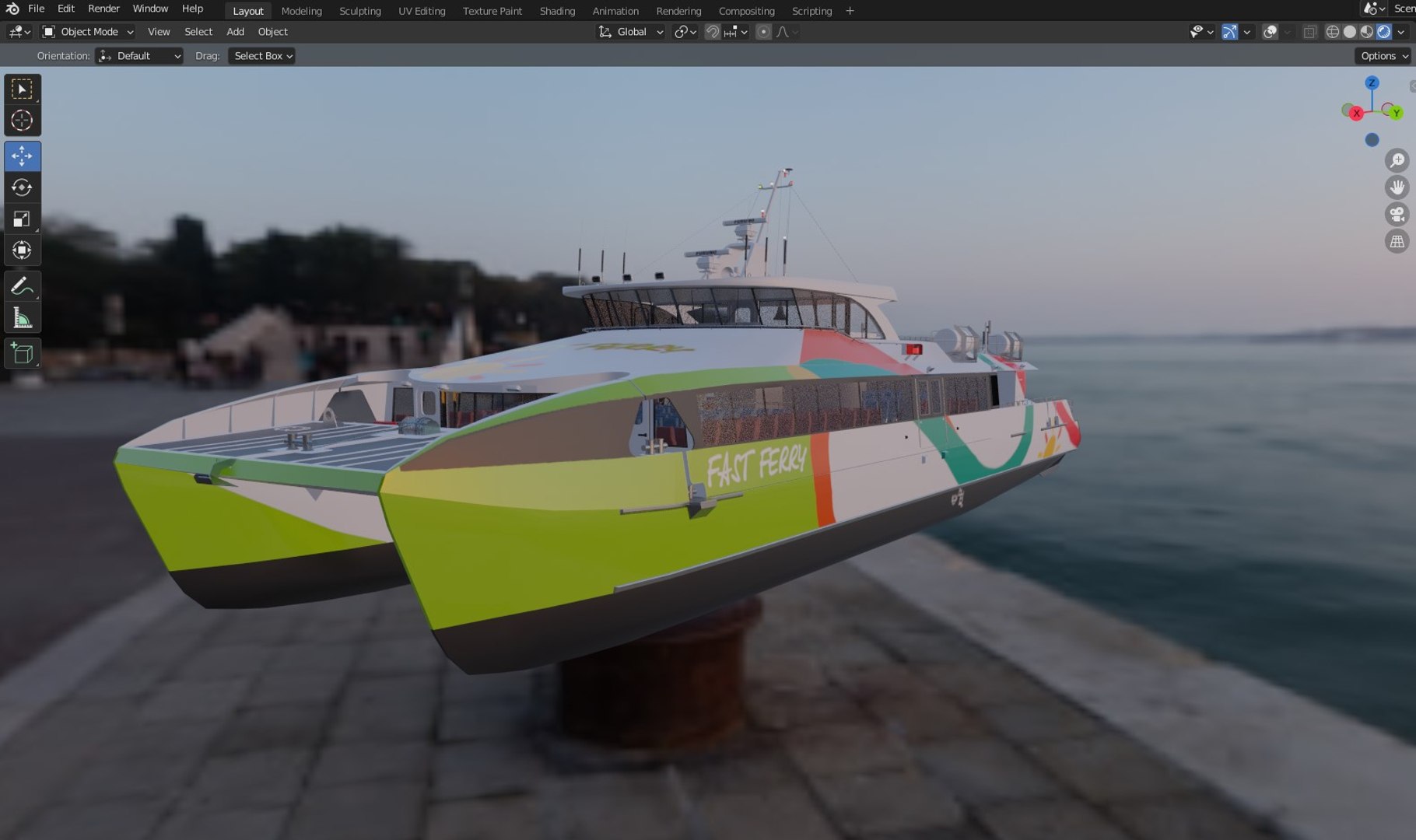 High speed catamaran ferry 3D model - TurboSquid 2001067