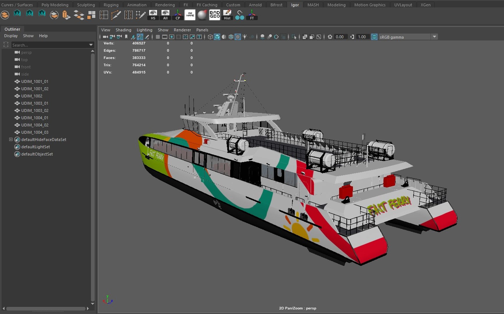 High speed catamaran ferry 3D model - TurboSquid 2001067