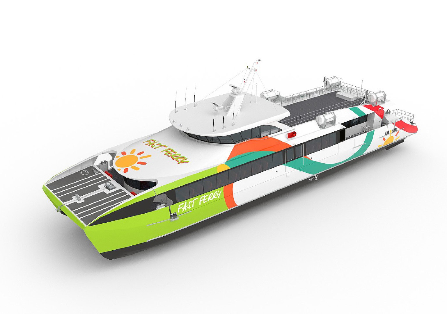 High speed catamaran ferry 3D model - TurboSquid 2001067