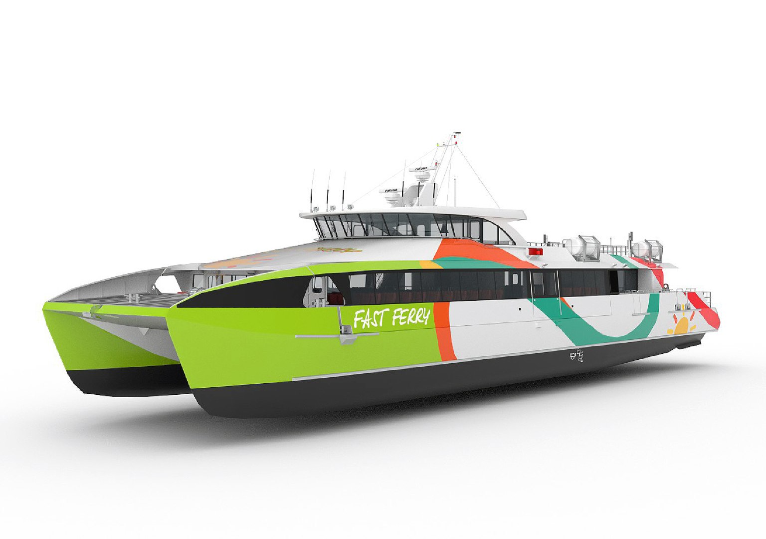 High speed catamaran ferry 3D model - TurboSquid 2001067