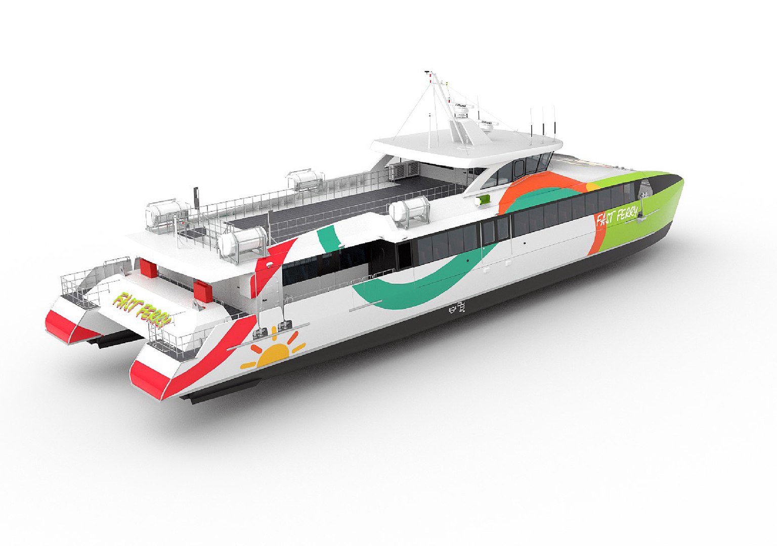 High speed catamaran ferry 3D model - TurboSquid 2001067
