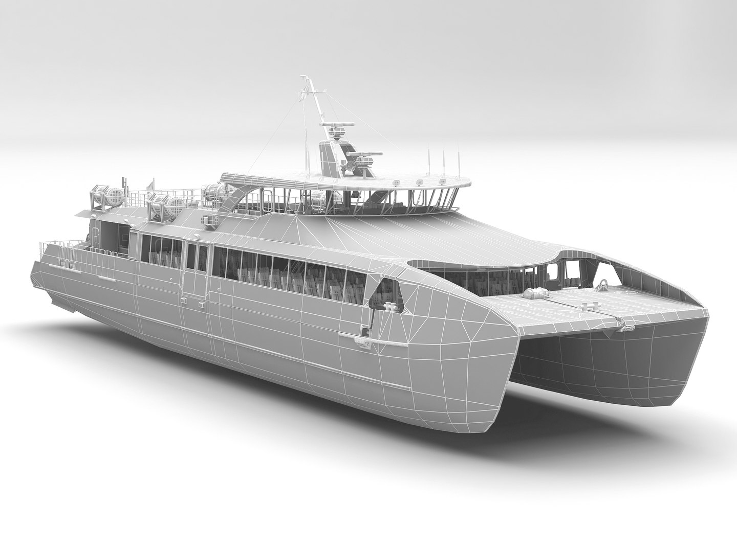 High speed catamaran ferry 3D model - TurboSquid 2001067