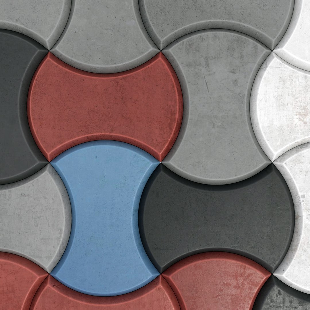 3D Paving Stone Color Half Circle N2 - TurboSquid 1794991