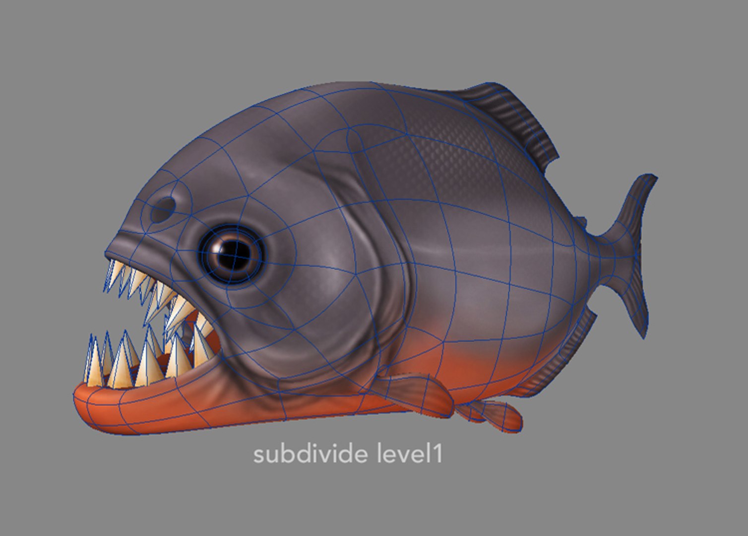 3d Piranha Fish Model
