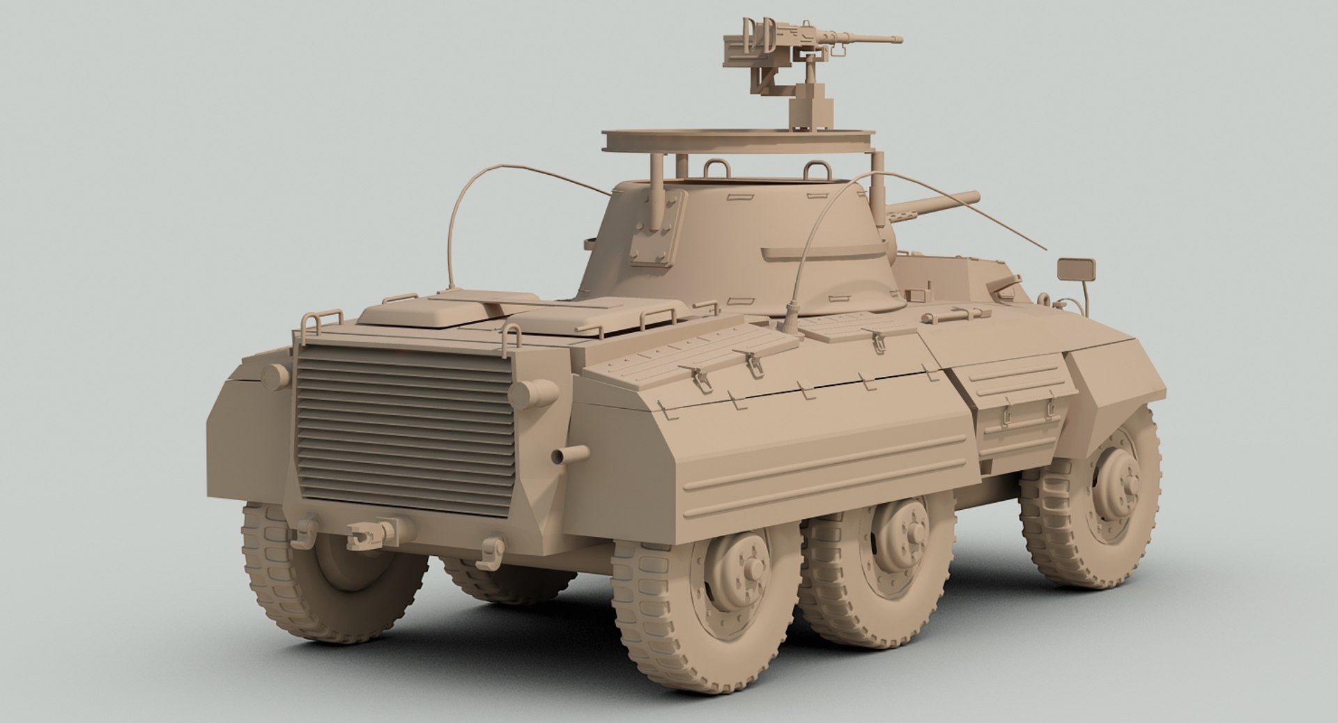 ww2 m8 greyhound armored car 3d max