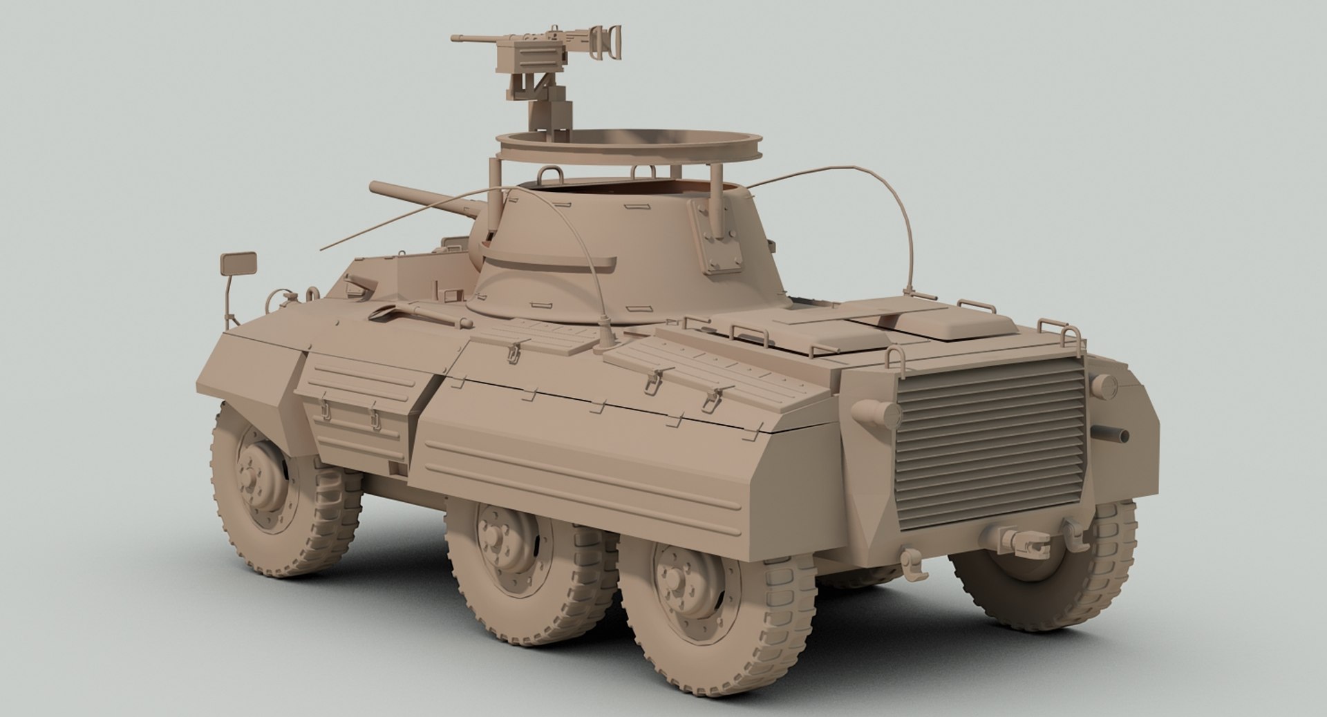 ww2 m8 greyhound armored car 3d max