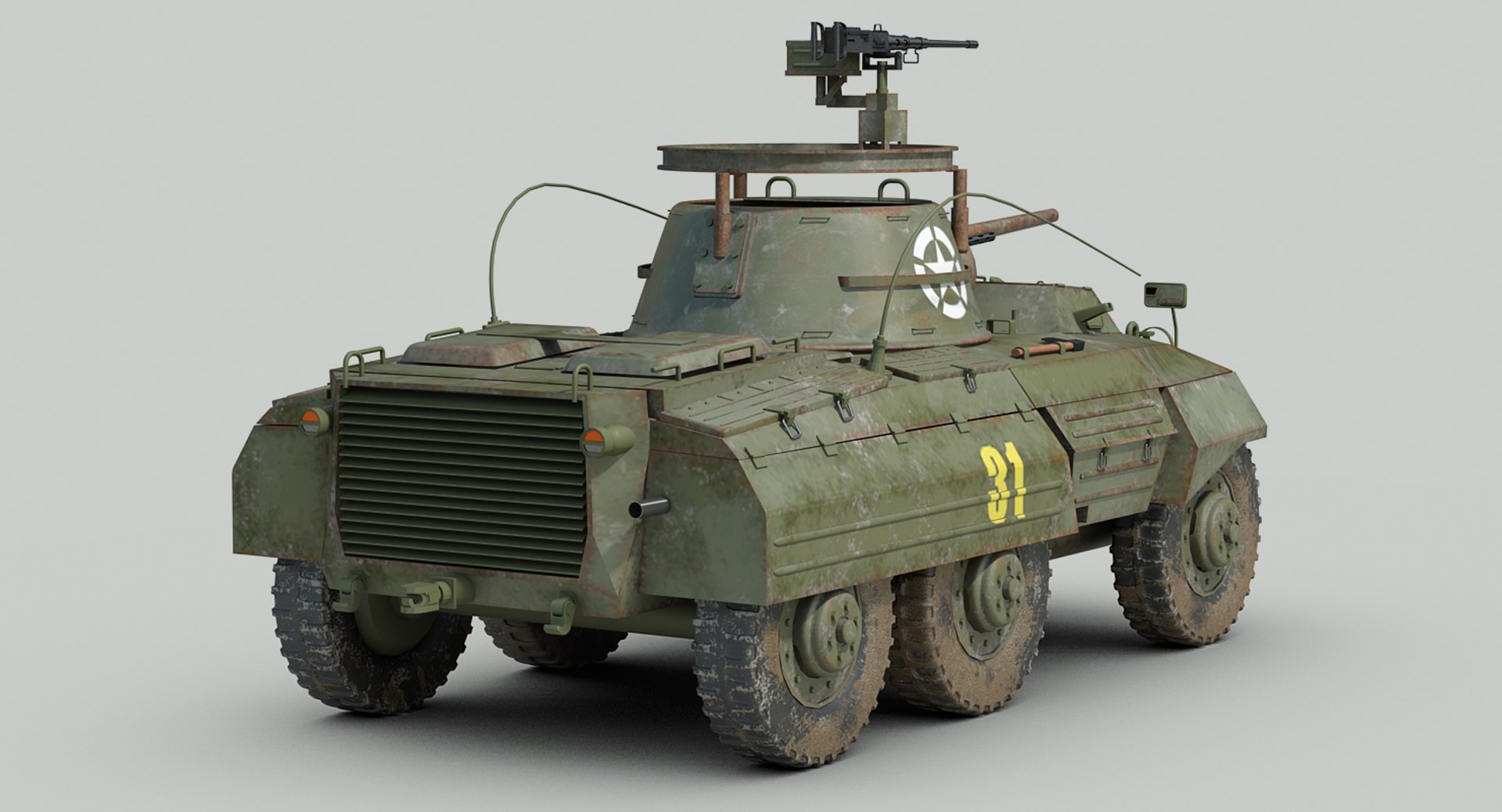 Ww2 M8 Greyhound Armored Car 3d Max