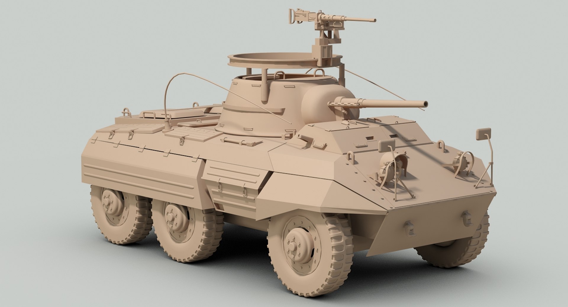 Ww2 M8 Greyhound Armored Car 3d Max