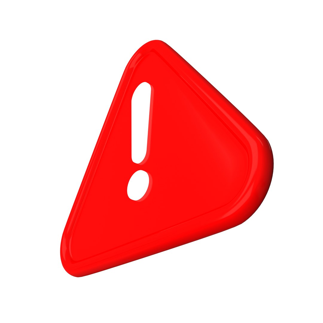 3D Red Warning Attention Sign - TurboSquid 2029371