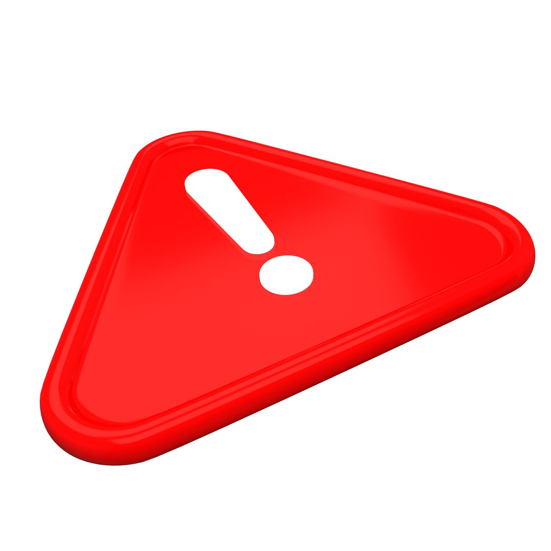 3D Red Warning Attention Sign - TurboSquid 2029371