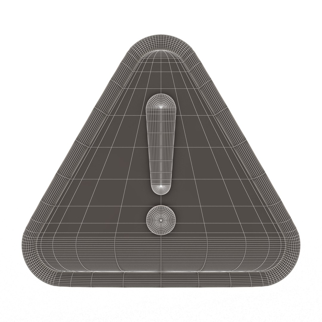 3D Red Warning Attention Sign - TurboSquid 2029371