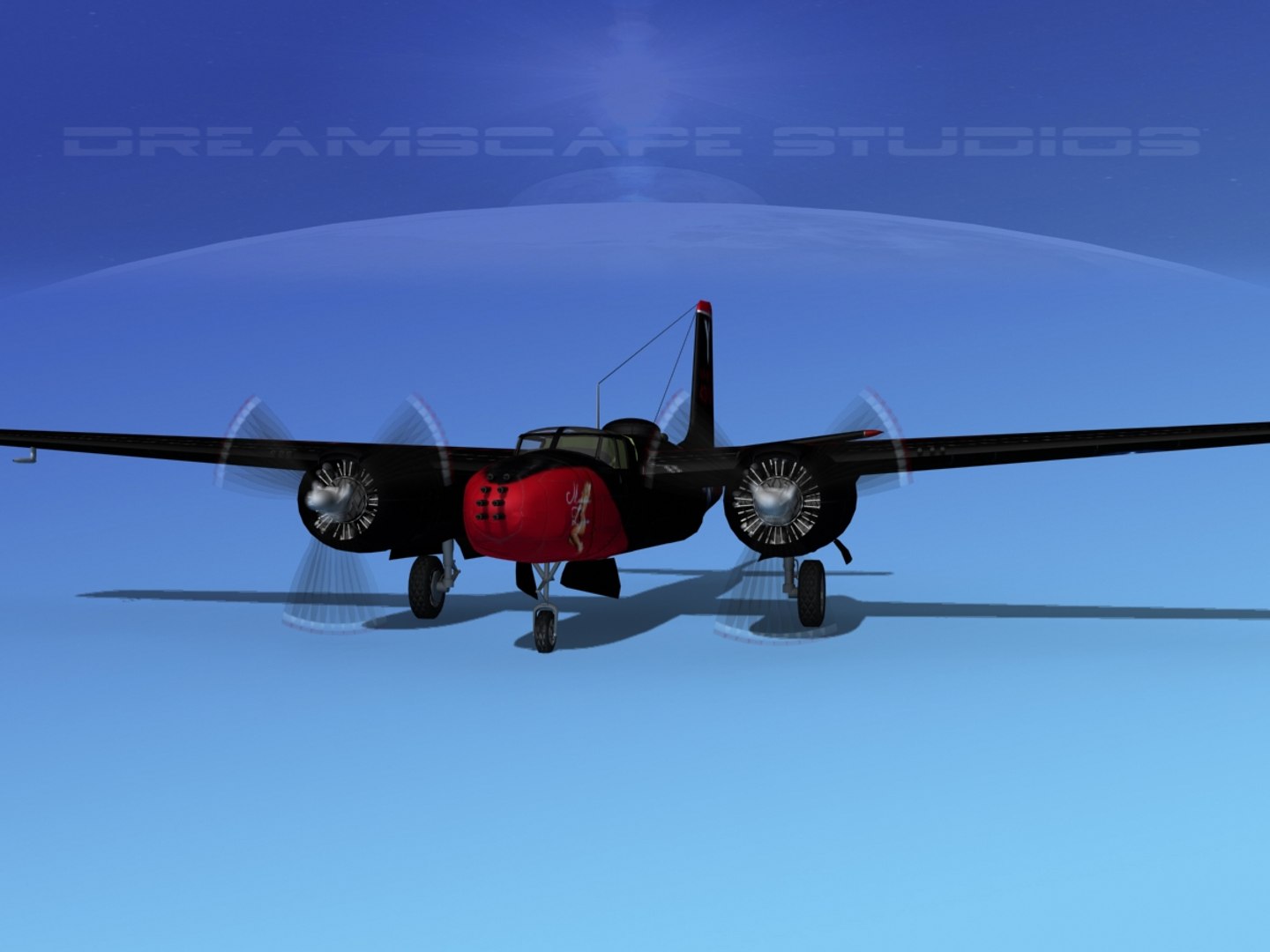 Douglas B-26b B-26 Bomber 3d Model
