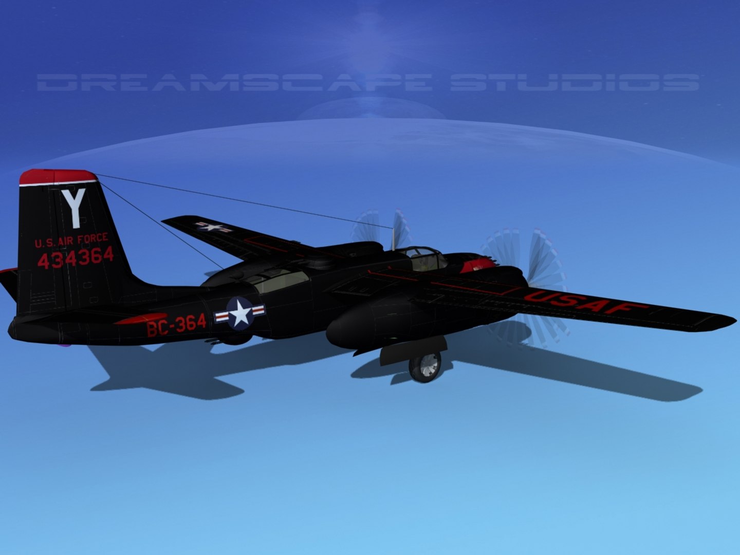 Douglas B-26b B-26 Bomber 3d Model