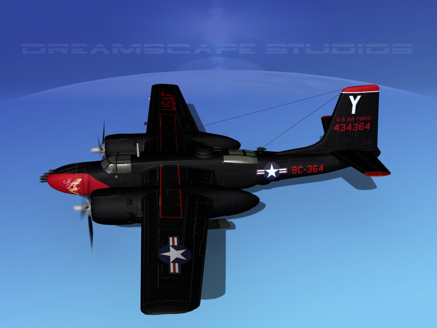 Douglas B-26b B-26 Bomber 3d Model