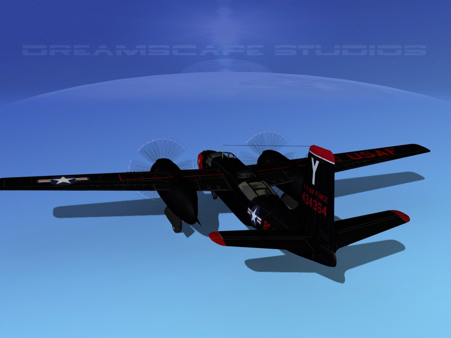 Douglas B-26b B-26 Bomber 3d Model