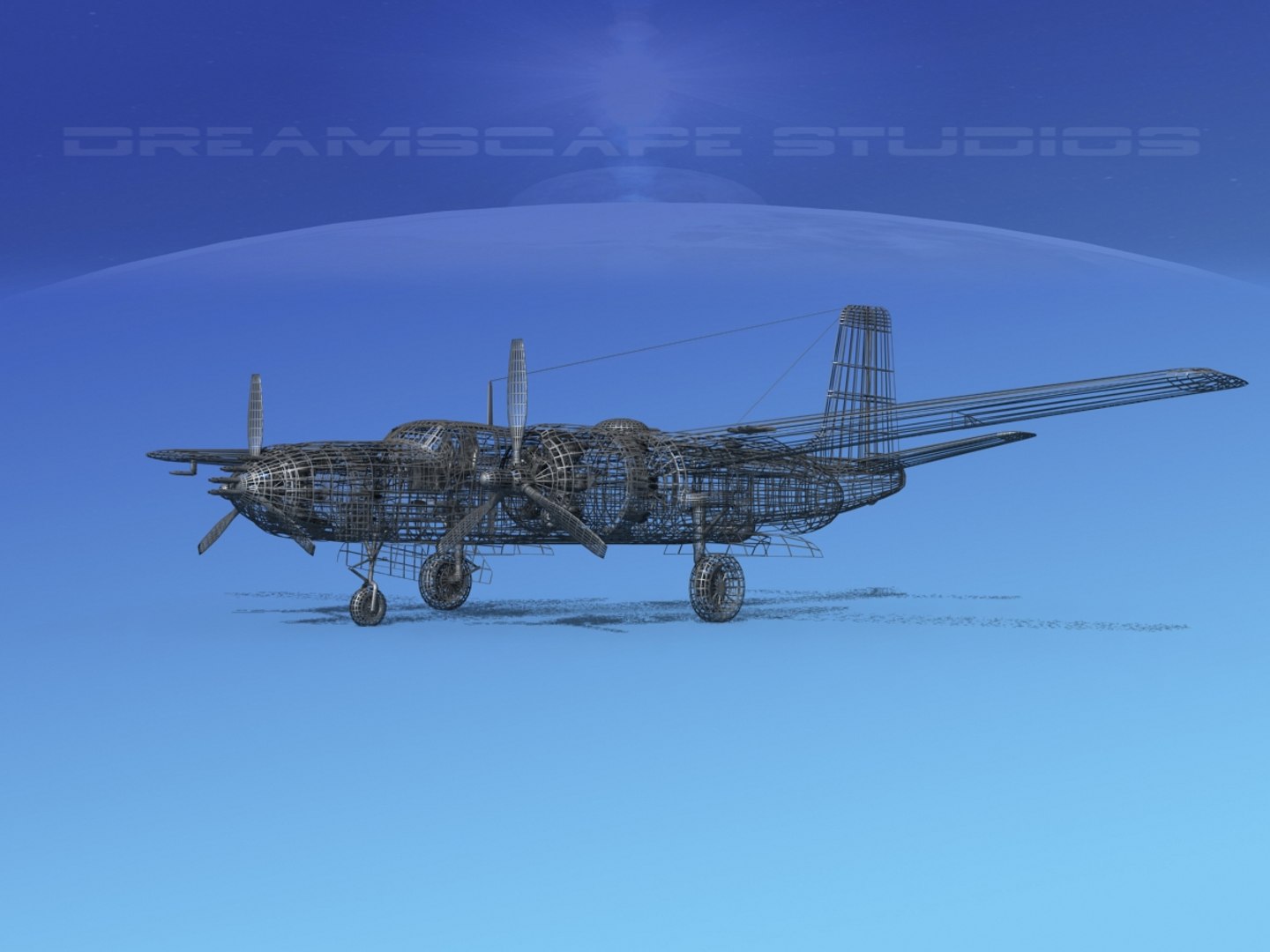 Douglas B-26b B-26 Bomber 3d Model