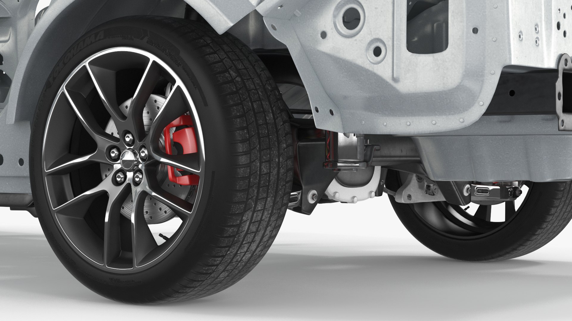 Car Frame And Chassis With Wheels Rigged Model - TurboSquid 2212781