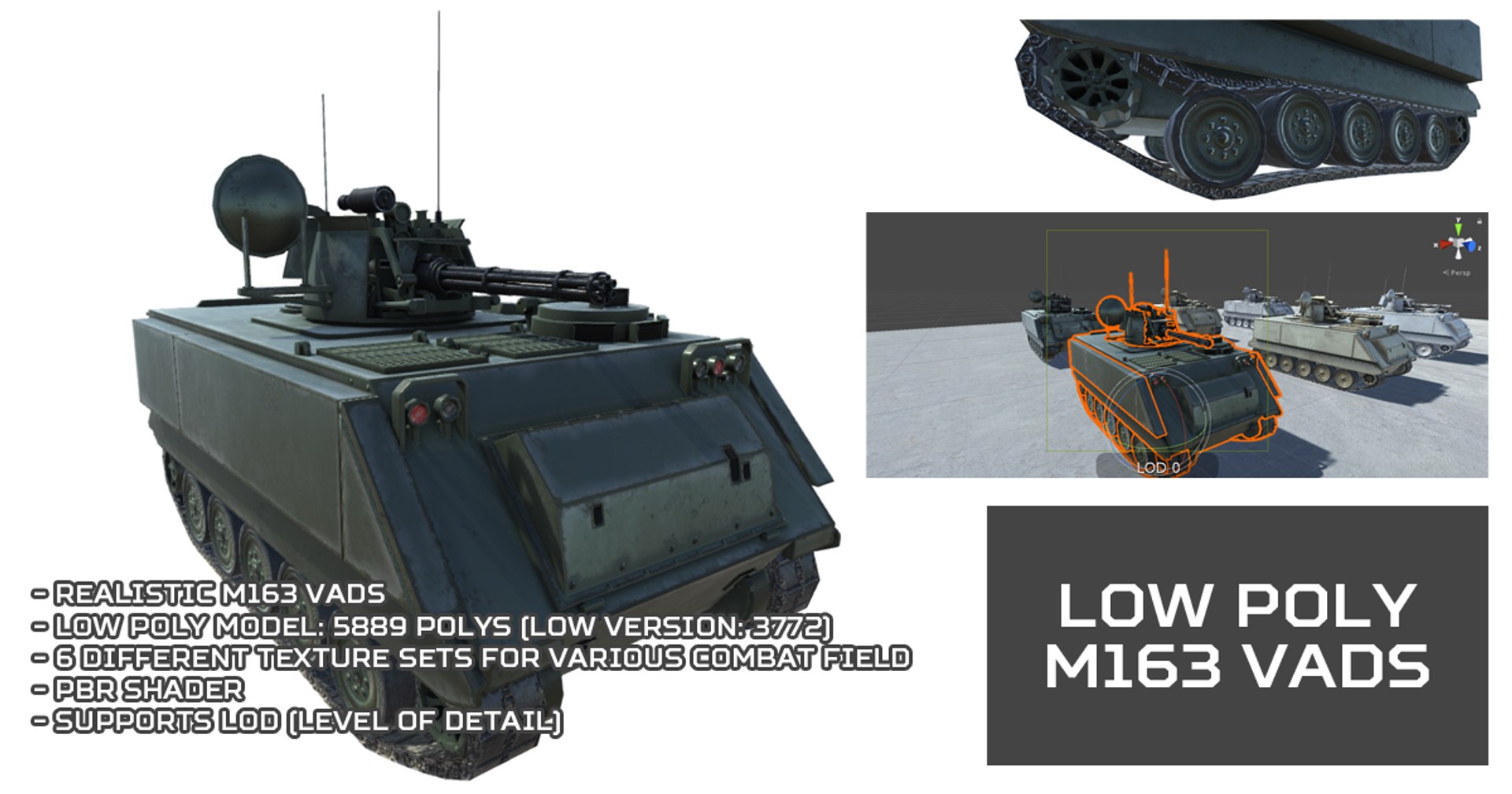 Unity M163 Vads Polys Model - TurboSquid 1345129