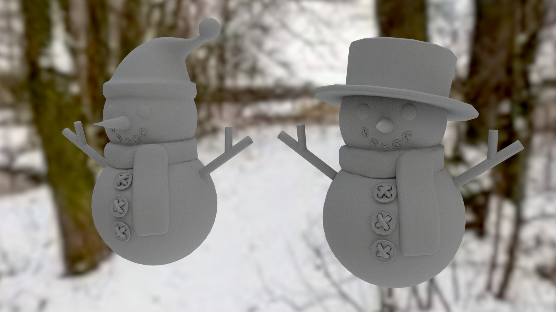 Snowman pack 3D model - TurboSquid 2154573