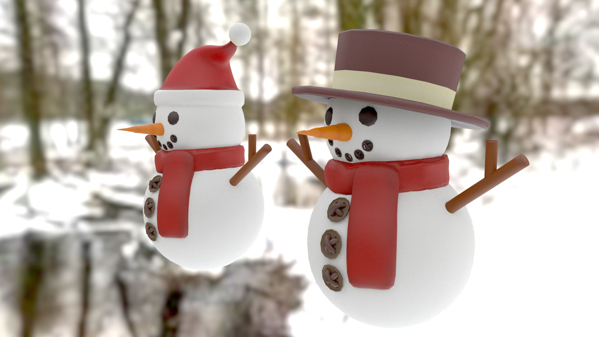 Snowman Pack 3D Model - TurboSquid 2154573