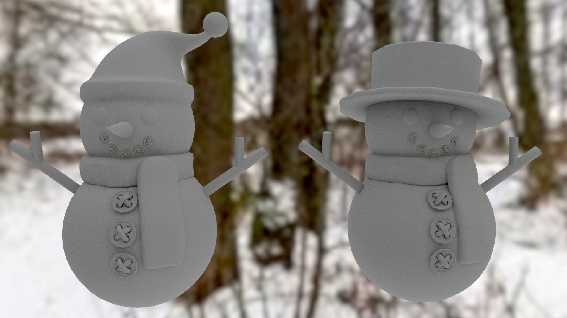 Snowman pack 3D model - TurboSquid 2154573