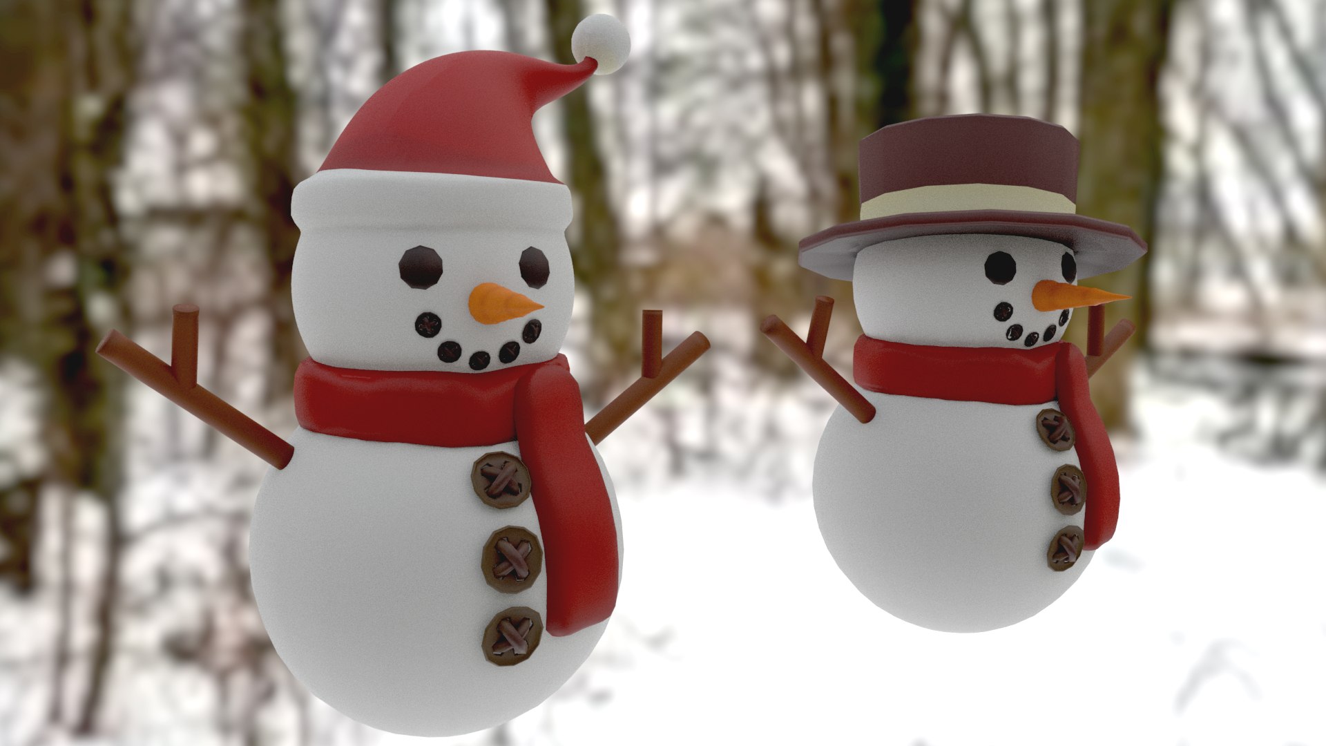 Snowman pack 3D model - TurboSquid 2154573