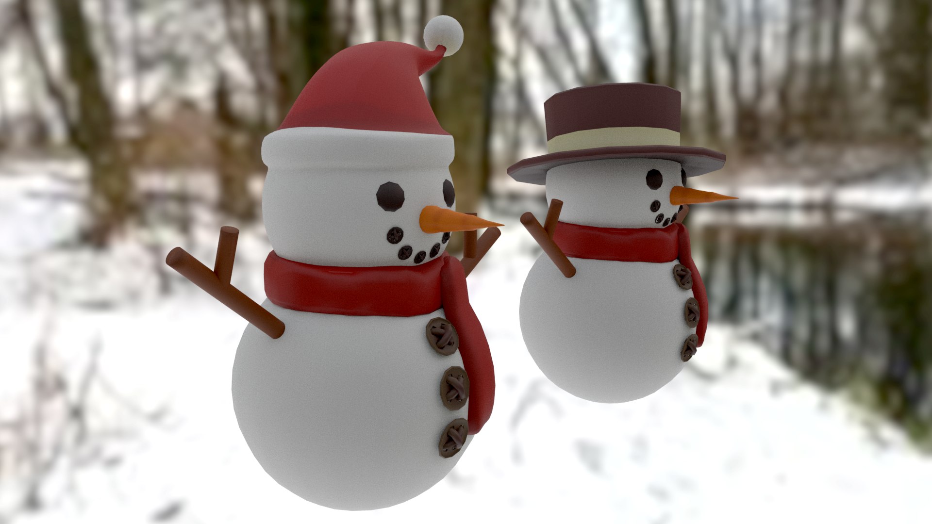 Snowman pack 3D model - TurboSquid 2154573
