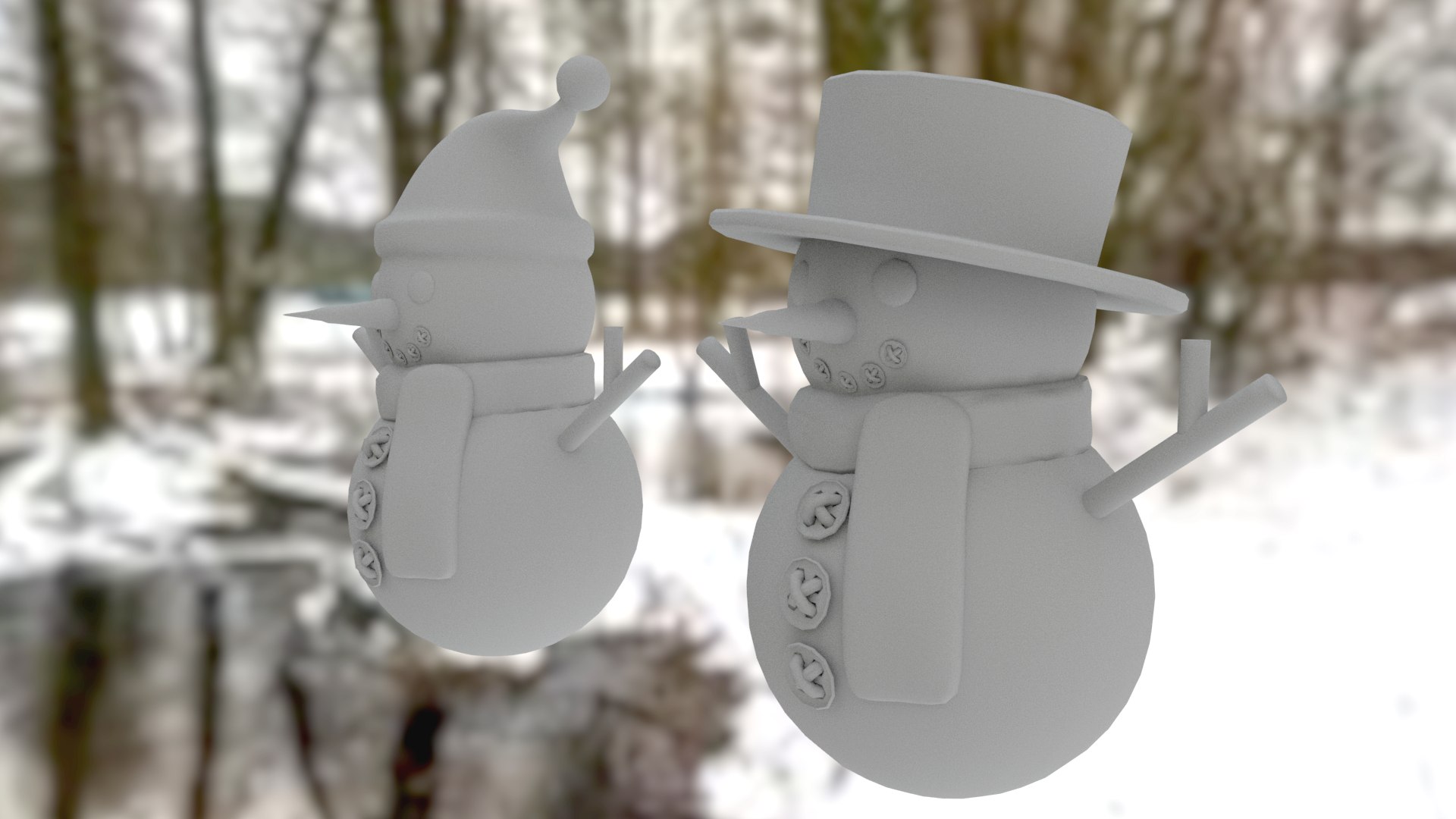 Snowman pack 3D model - TurboSquid 2154573