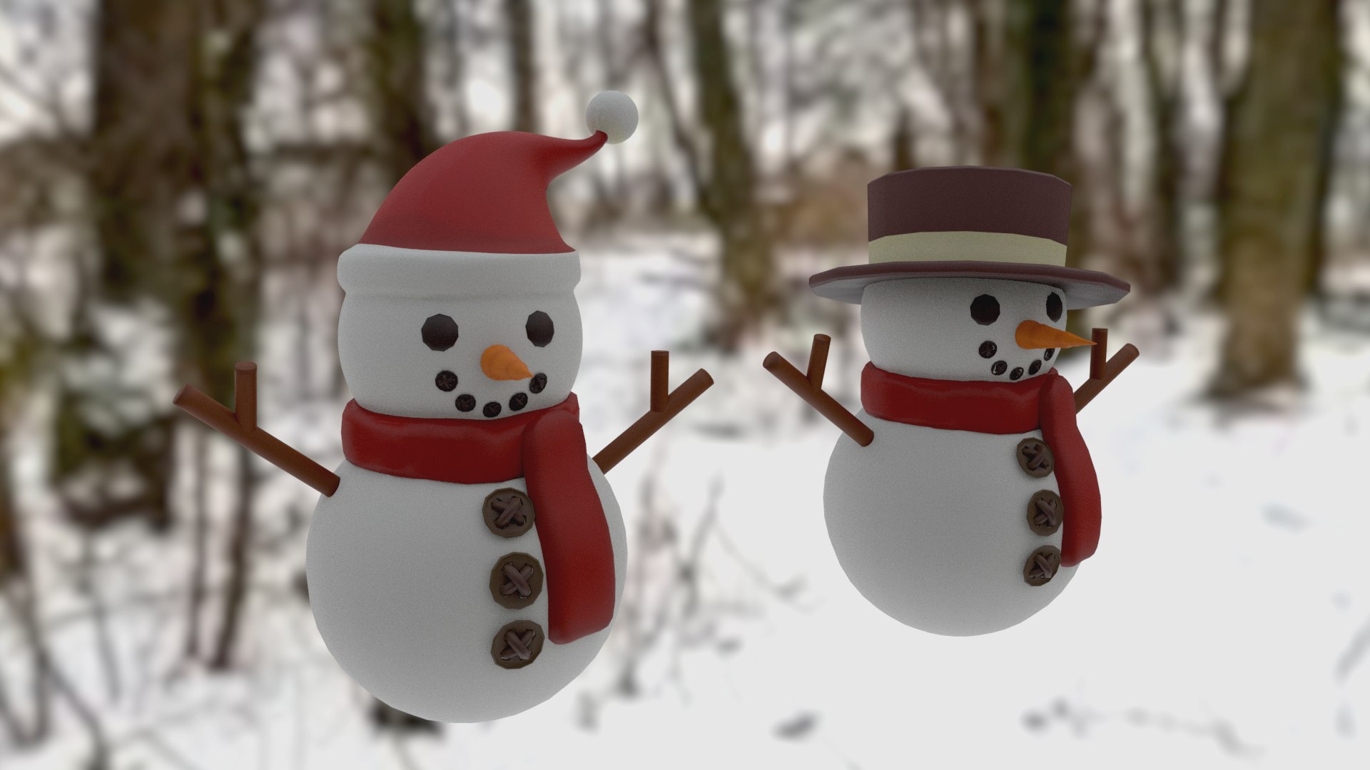 Snowman pack 3D model - TurboSquid 2154573
