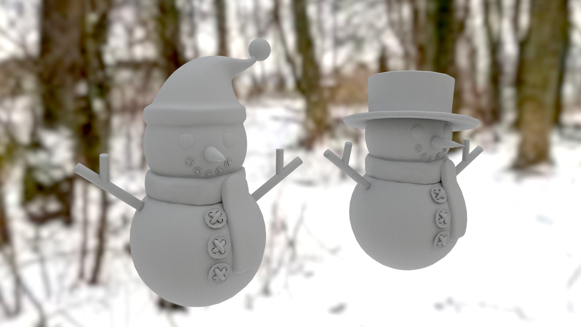 Snowman pack 3D model - TurboSquid 2154573