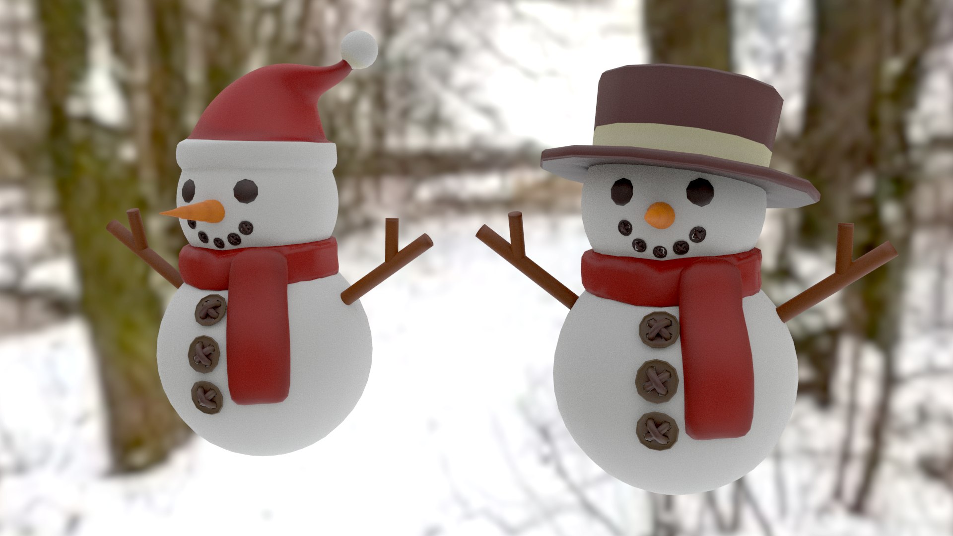 Snowman Pack 3D Model - TurboSquid 2154573