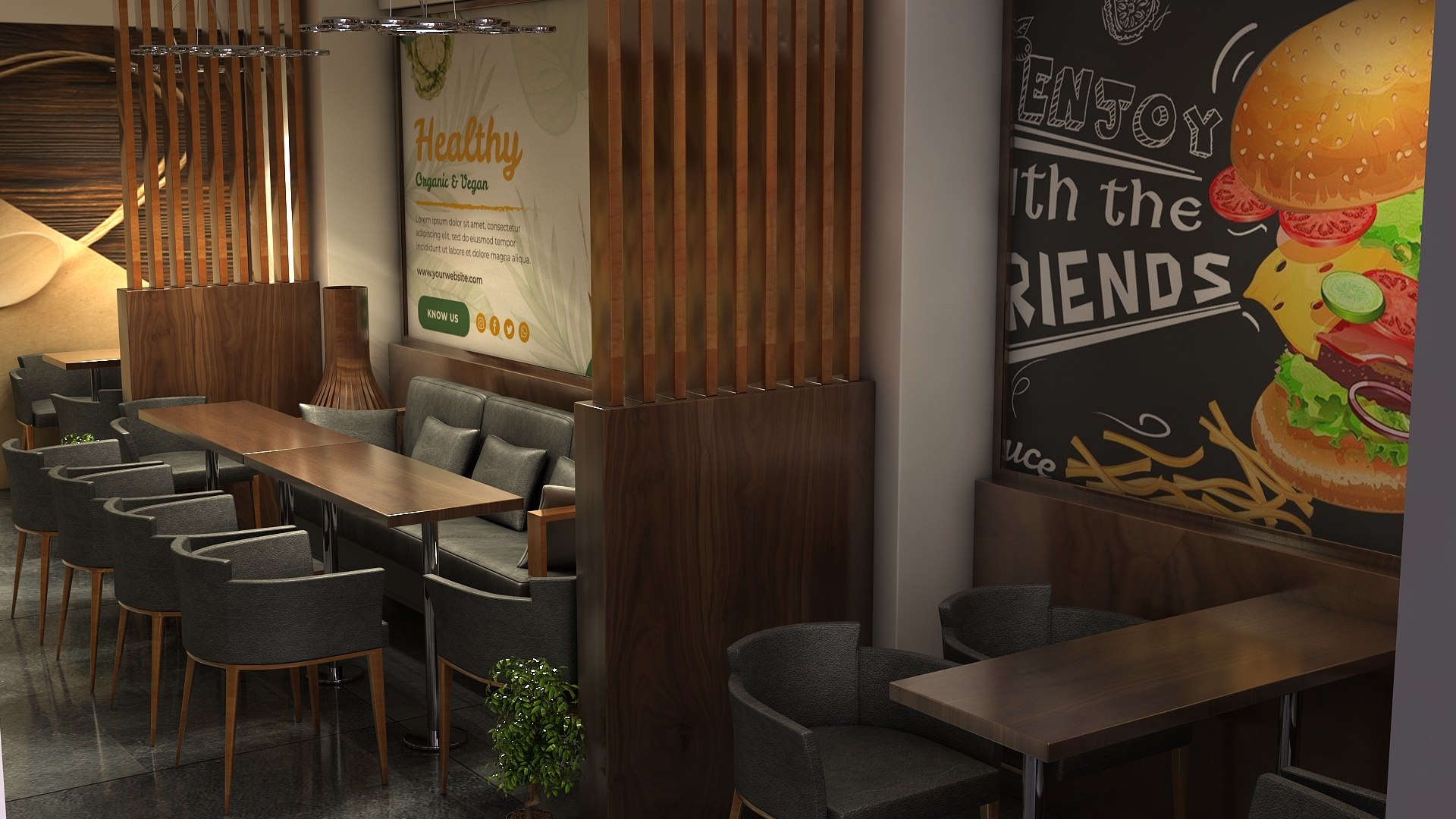 3D Restaurant Interior model - TurboSquid 2105245