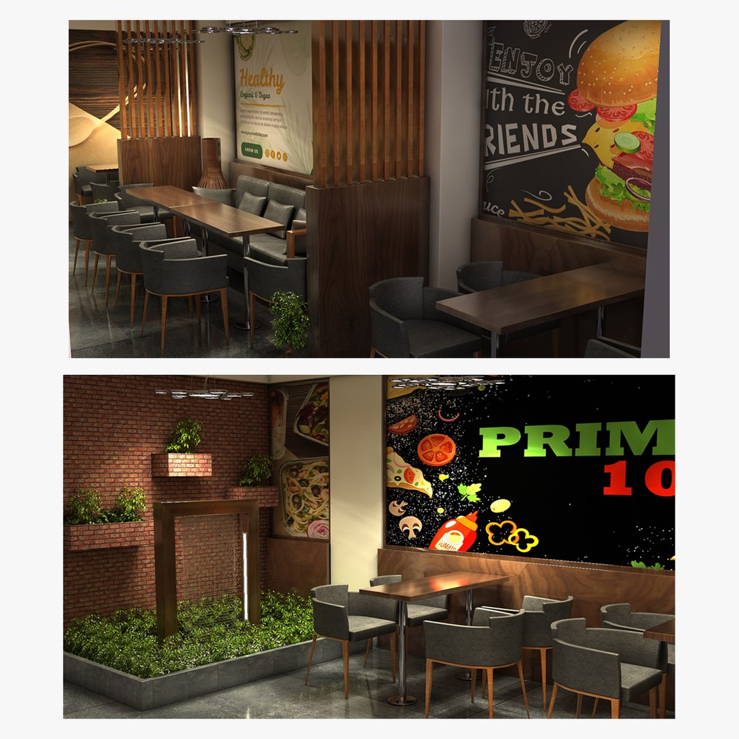 3D Restaurant Interior model - TurboSquid 2105245