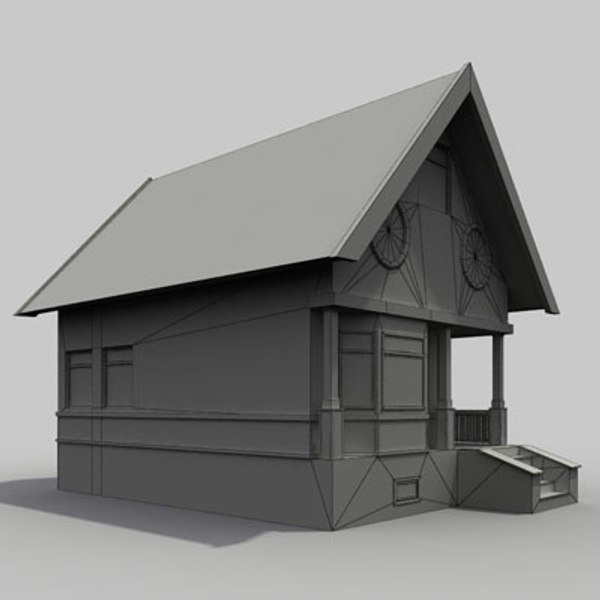 small town house building 3d model