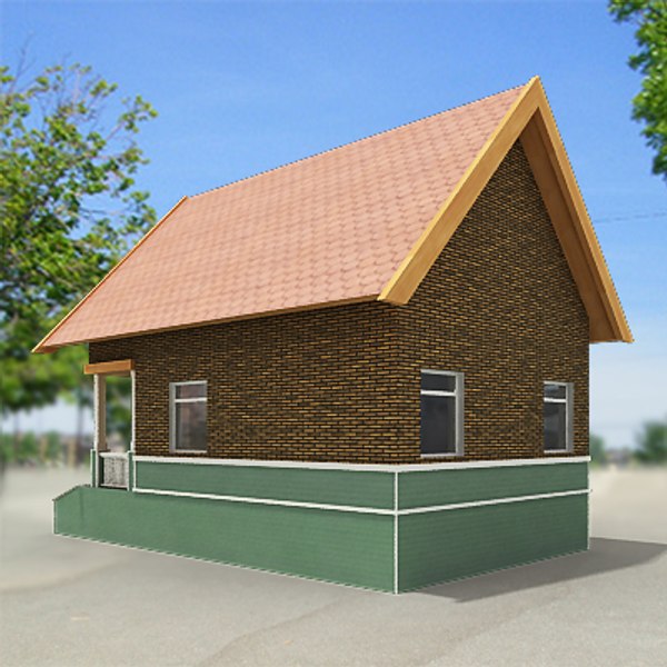 small town house building 3d model